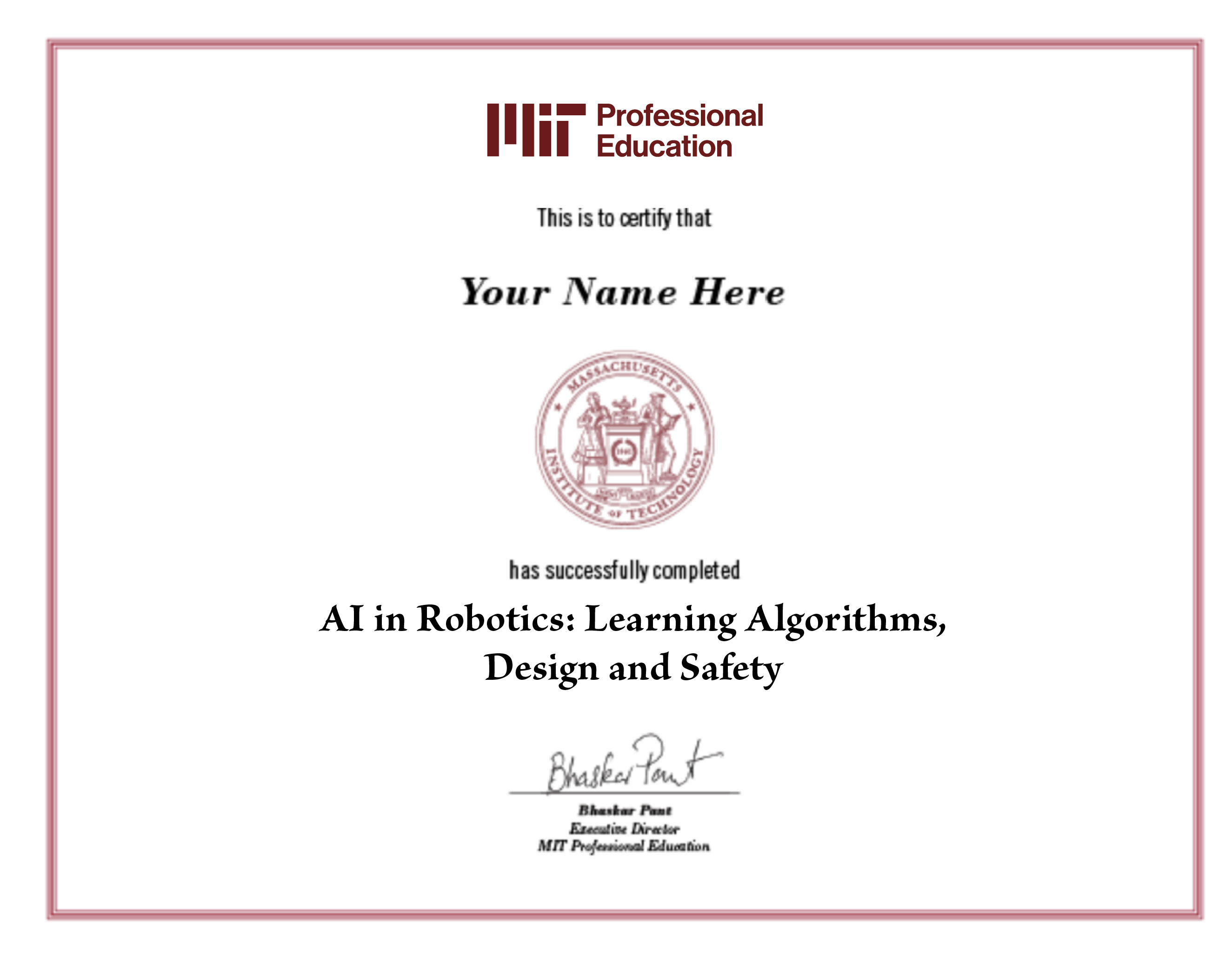 AI in Robotics: Learning Algorithms, Design and Safety | Professional Education